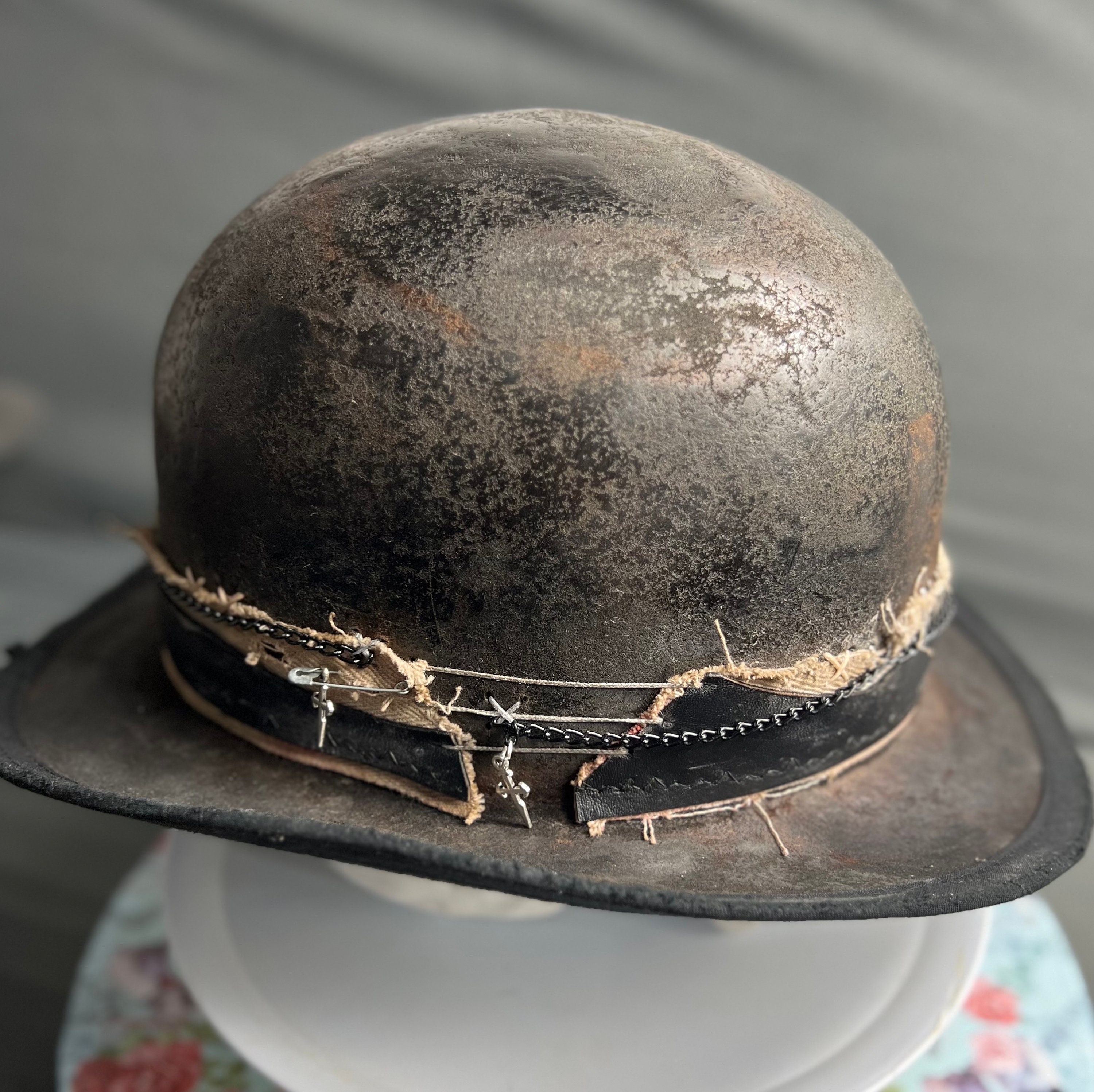 Vintage Rare Custom Open Crown Hat,high Bowler Western Cowboy ...