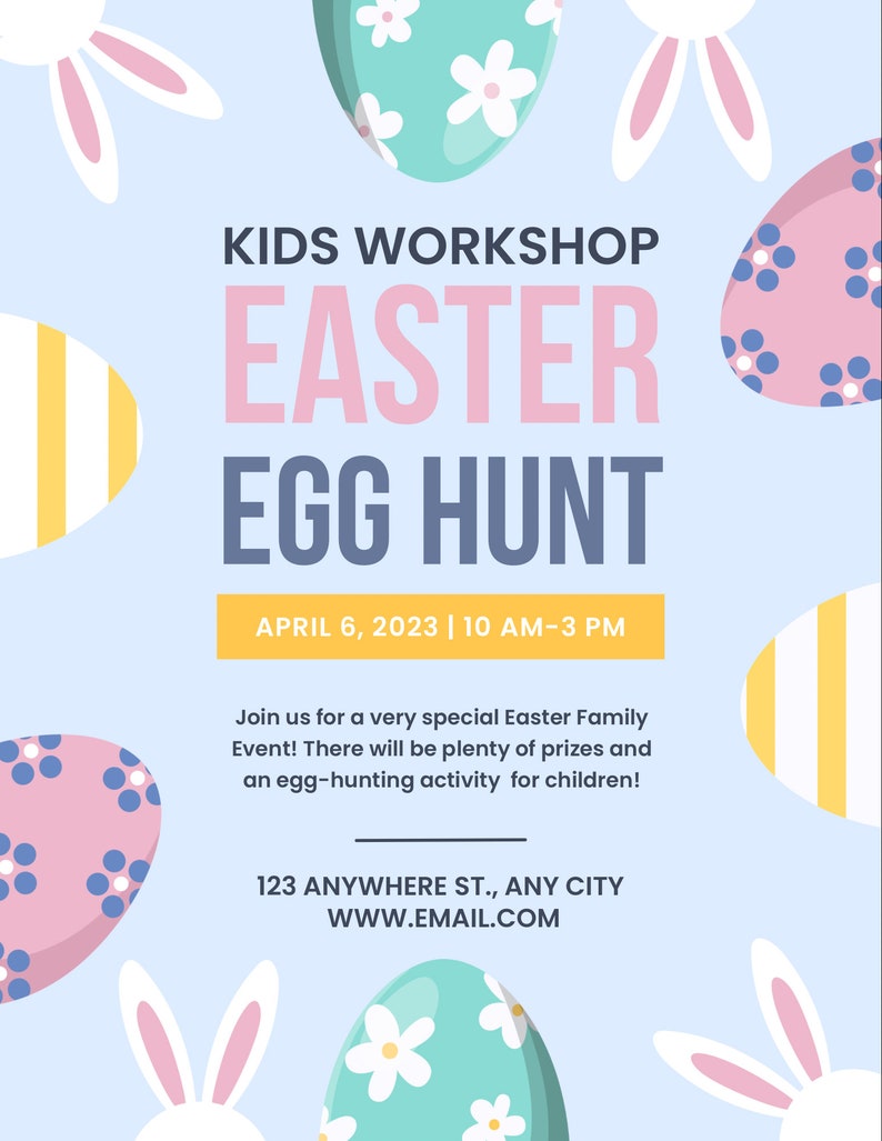 Easter Egg Hunt Editable Flyer - Etsy
