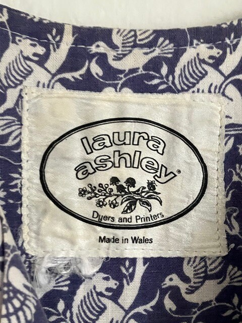 Vintage Laura Ashley 1970s Dress Made in Wales Lions Heraldic Mythical ...