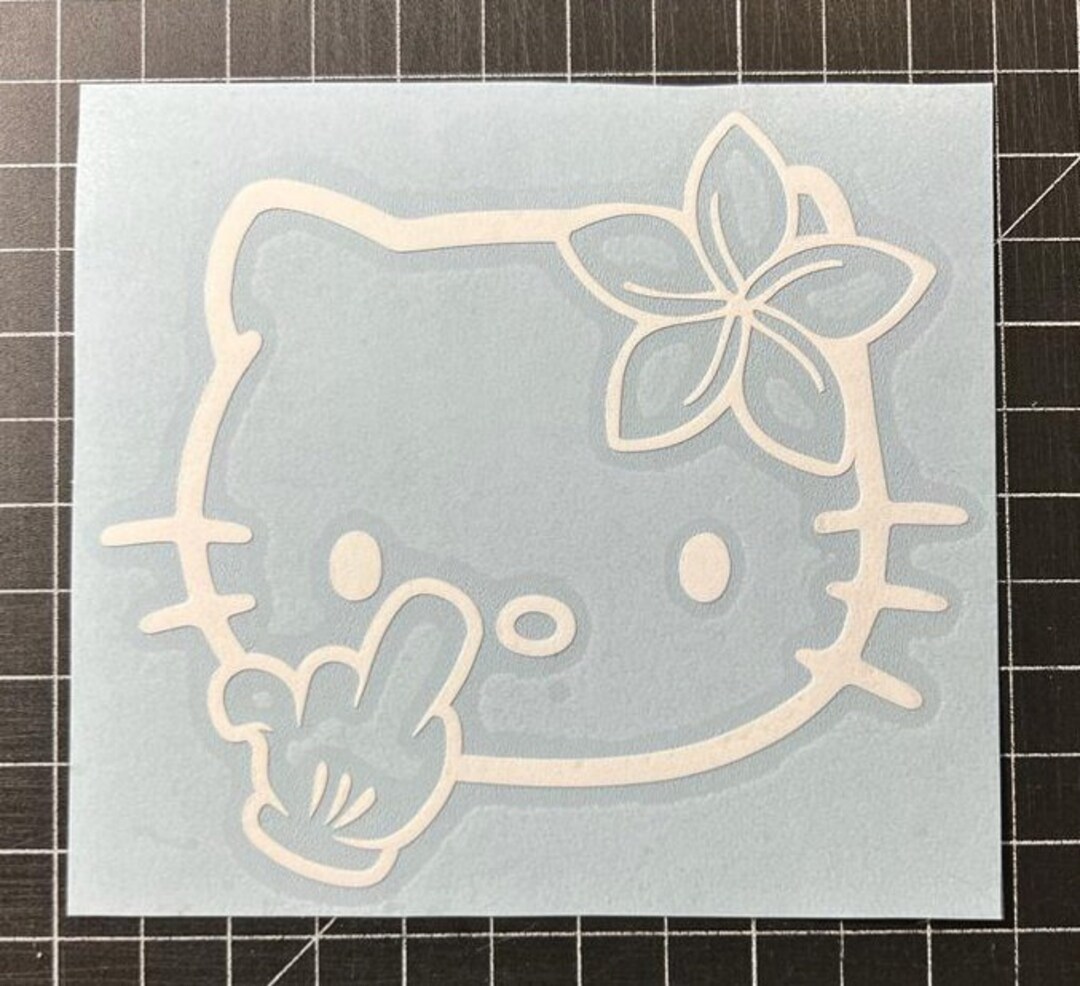 5x4” Middle Finger Aloha Kitty Sticker - Etsy