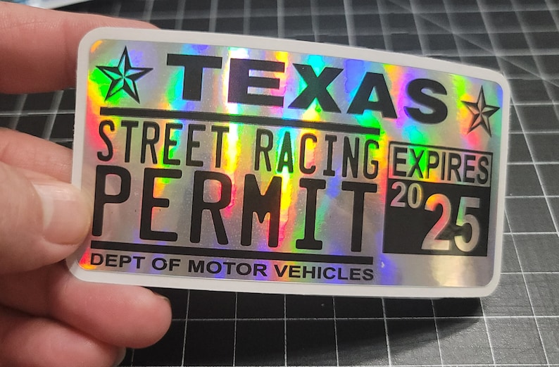 4x2 Laminated Glossy Holographic Racing Permit Stickers - Etsy
