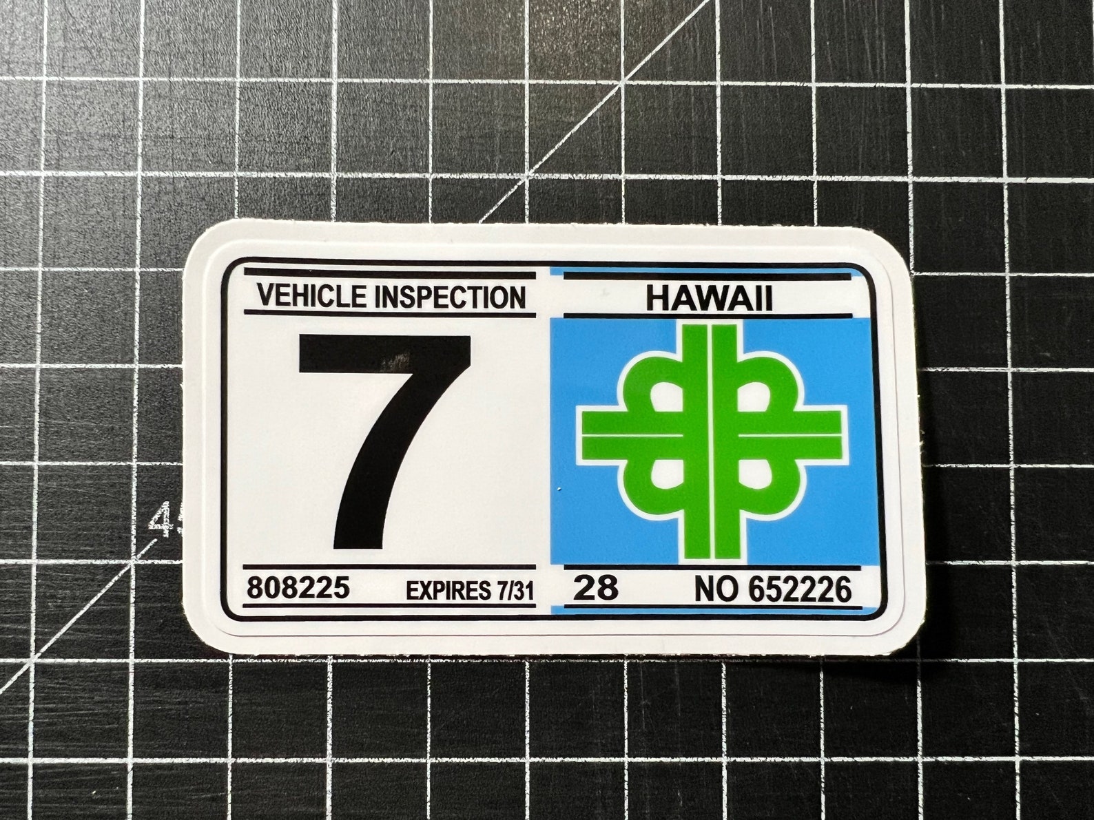 Nostalgic Hawaii Safety Check Sticker 3.5x2 Months 6-12 - Etsy