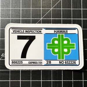 Nostalgic Hawai’i Safety Check Sticker (3.5x2”) Months 6-12 - Etsy