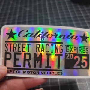 4x2" Laminated Glossy Holographic Racing Permit Stickers 5 Versions - Etsy