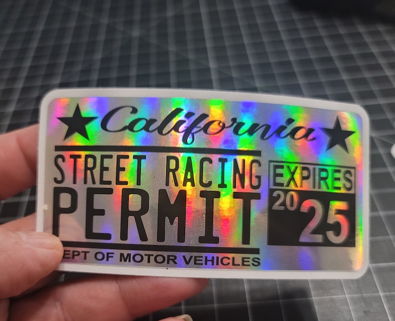 4x2" Laminated Glossy Holographic Racing Permit Stickers 5 Versions - Etsy