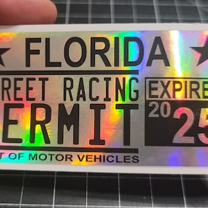 4x2" Laminated Glossy Holographic Racing Permit Stickers 5 Versions - Etsy