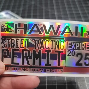 4x2" Laminated Glossy Holographic Racing Permit Stickers 5 Versions - Etsy