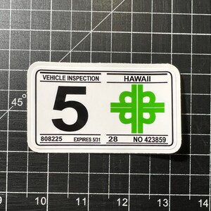 Nostalgic Hawai’i Safety Check Sticker 1-5 (3.5x2”)or Recon (2x2.25”) 4 ...