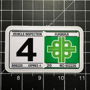 Nostalgic Hawai’i Safety Check Sticker 1-5 (3.5x2”)or Recon (2x2.25”) 4 ...