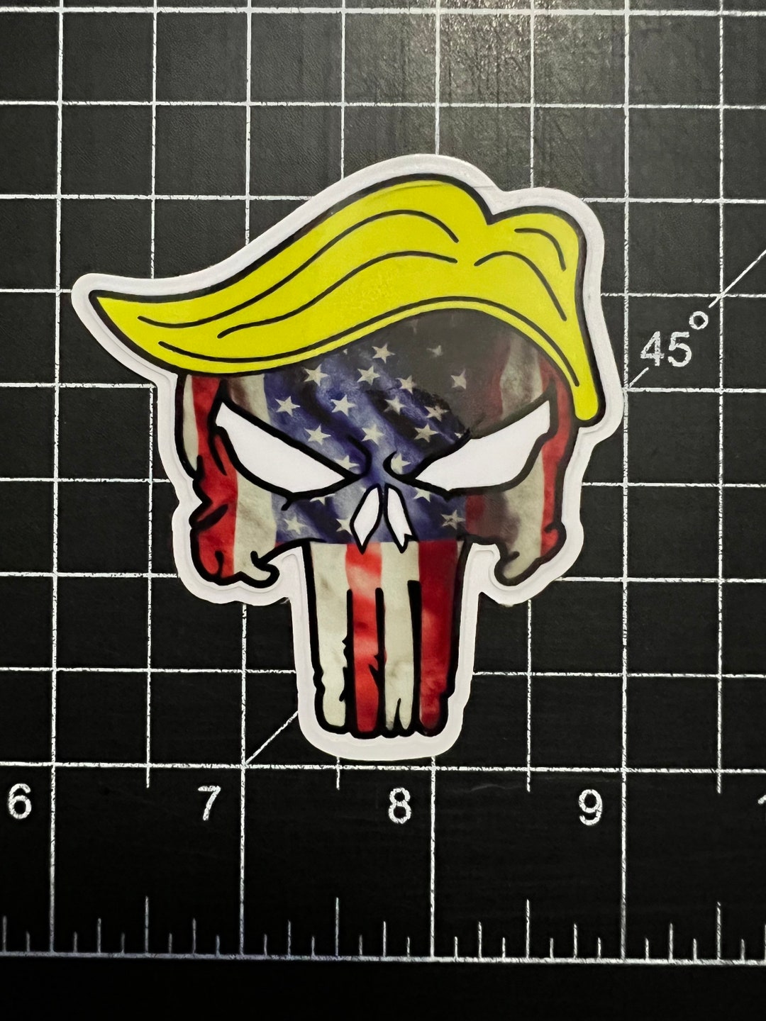 Weathered American Flag Trump Punisher Skull 3” - Etsy