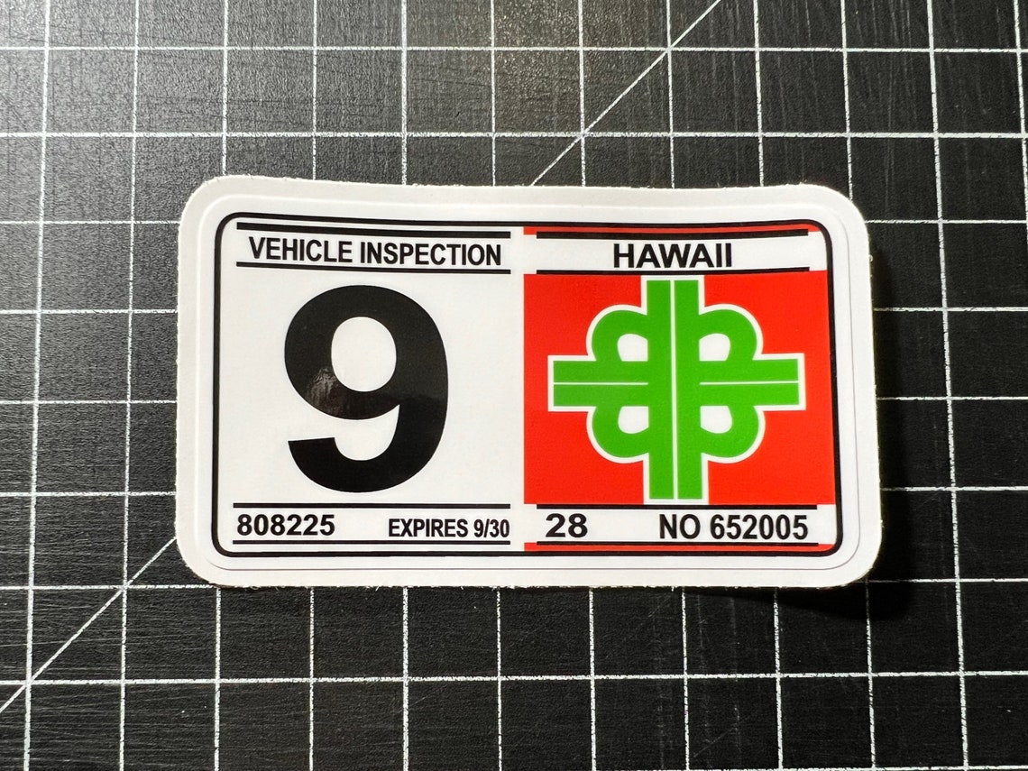 Nostalgic Hawaii Safety Check Sticker 3.5x2 Months 6-12 - Etsy