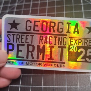 4x2" Laminated Glossy Holographic Racing Permit Stickers 5 Versions - Etsy