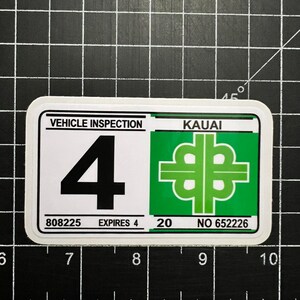 Nostalgic Hawai’i Safety Check Sticker 1-5 (3.5x2”)or Recon (2x2.25”) 4 ...