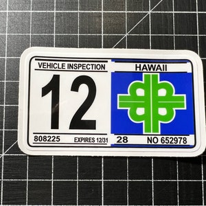 Nostalgic Hawai’i Safety Check Sticker (3.5x2”) Months 6-12 - Etsy