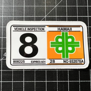 Nostalgic Hawai’i Safety Check Sticker (3.5x2”) Months 6-12 - Etsy