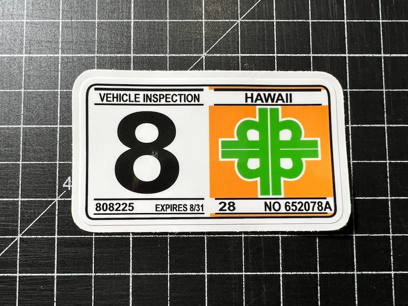 Nostalgic Hawai’i Safety Check Sticker (3.5x2”) Months 6-12 - Etsy