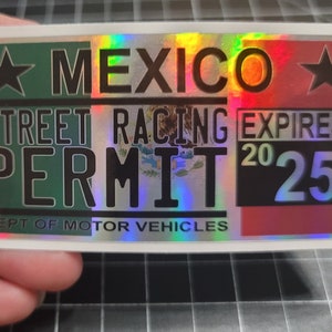 4x2" Laminated Glossy Holographic Racing Permit Stickers 5 Versions - Etsy