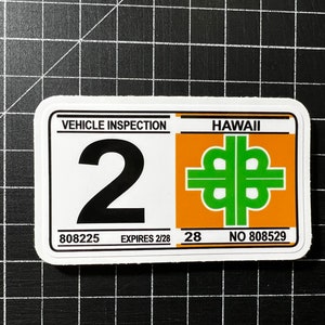 Nostalgic Hawai’i Safety Check Sticker 1-5 (3.5x2”)or Recon (2x2.25”) 4 ...
