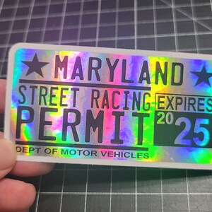 4x2" Laminated Glossy Holographic Racing Permit Stickers 5 Versions - Etsy