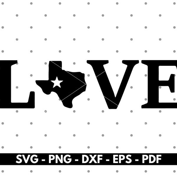 Texas Love Svg - Etsy