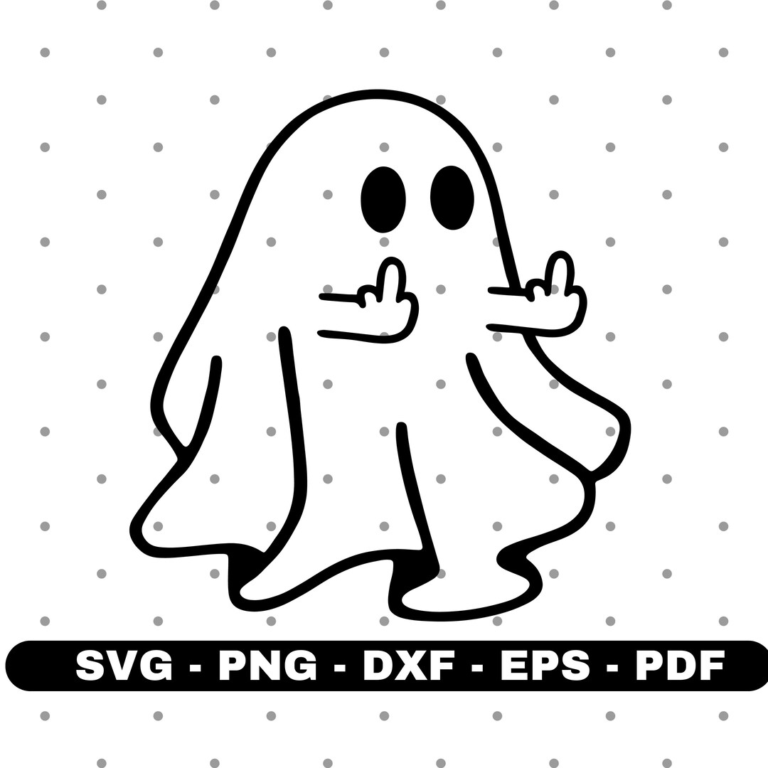 Ghost Middle Finger Svg Png Halloween Svg Cute Ghost Svg Etsy