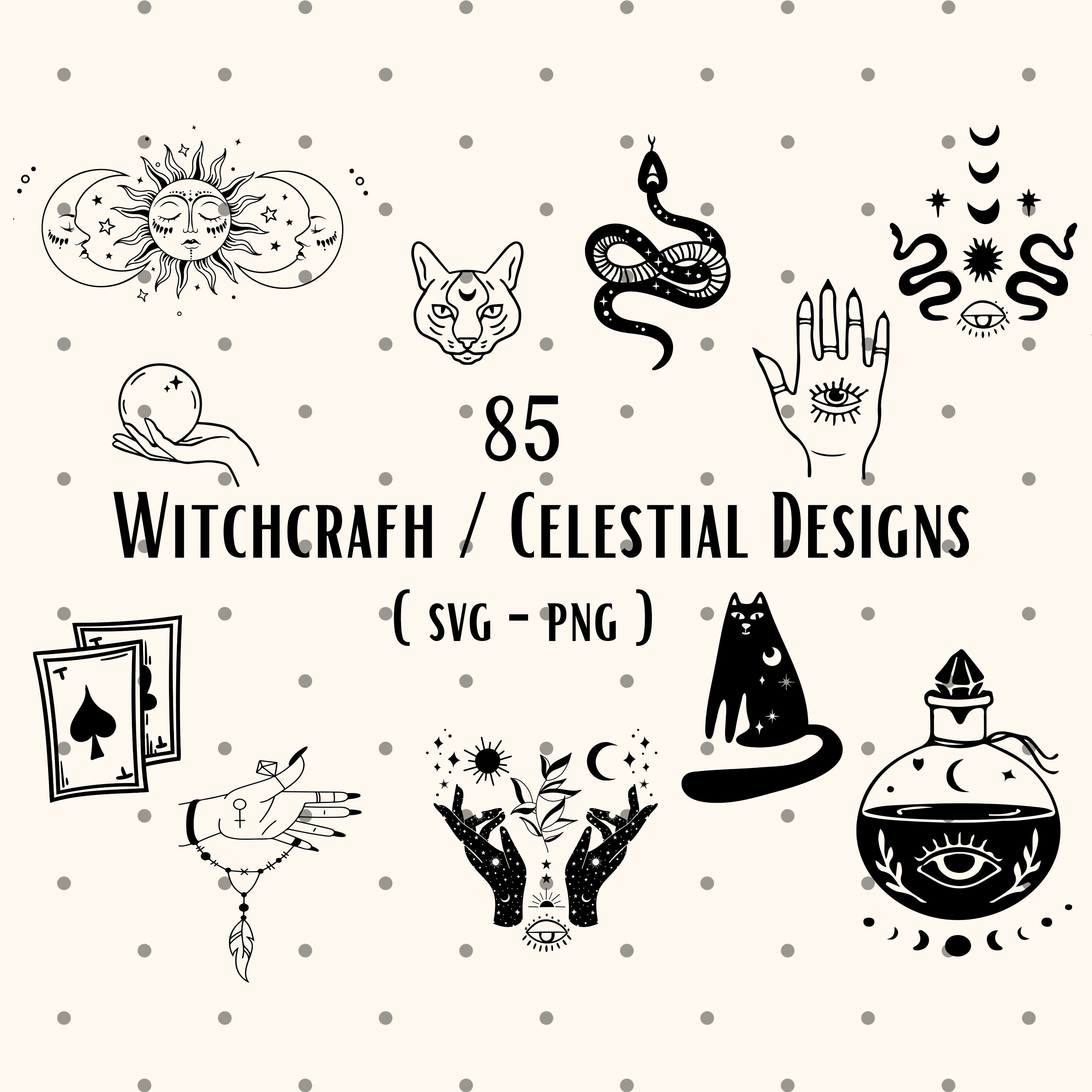 85 Witch Svg Bundle Witchcraft Svg Magic Svg Celestial Svg - Etsy UK