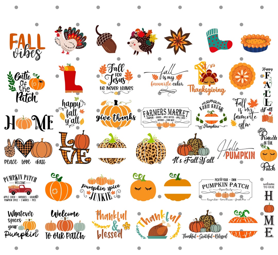 Fall Svg Bundle Thanksgiving Svg Bundle Autumn Svg Pumpkin - Etsy