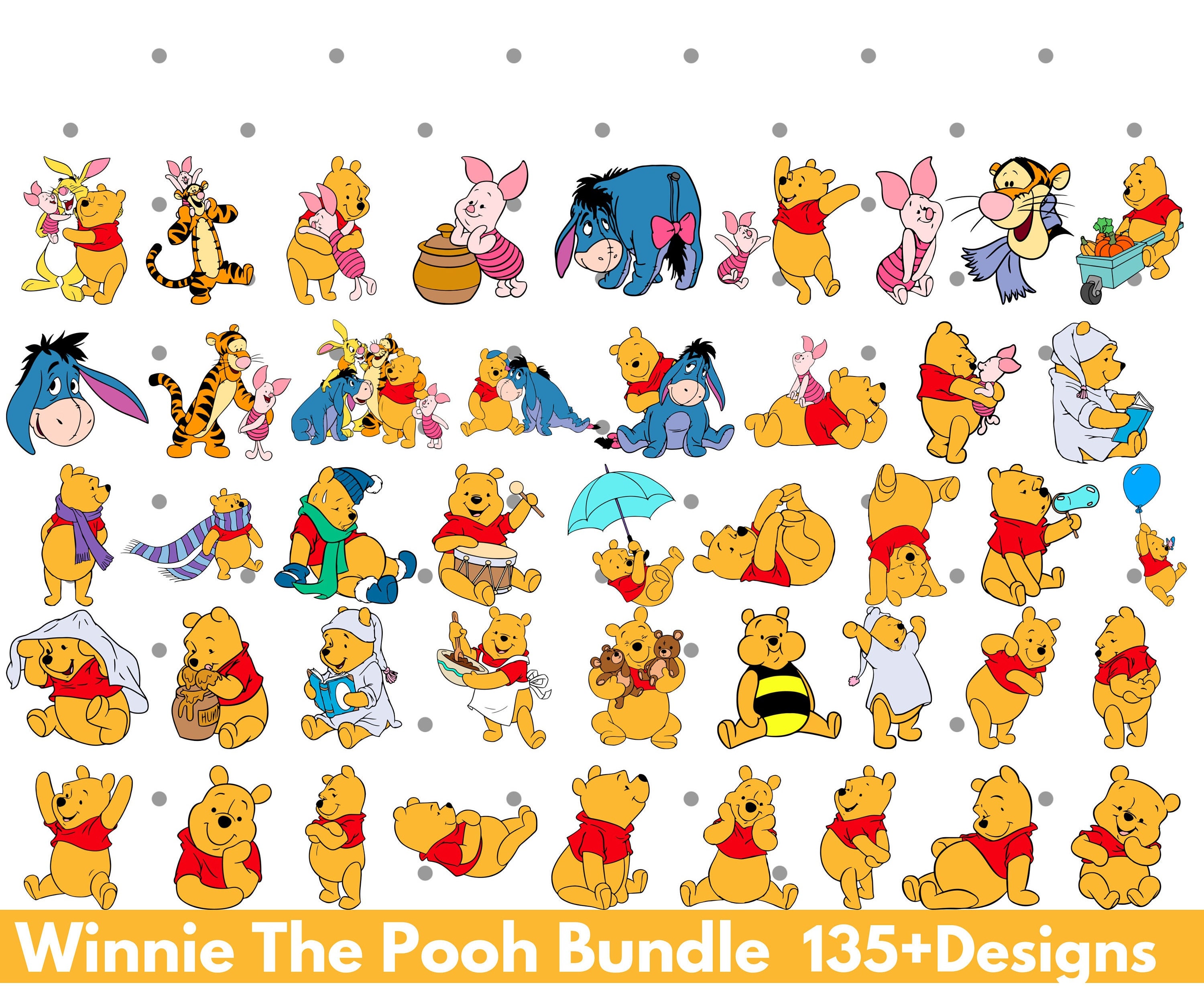 Winnie The Pooh Layered Svg Pooh Svg Bundle Winnie The Pooh Etsy España