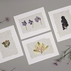 Real Pressed Flower Note Cards With Handmade Paper Random - Etsy