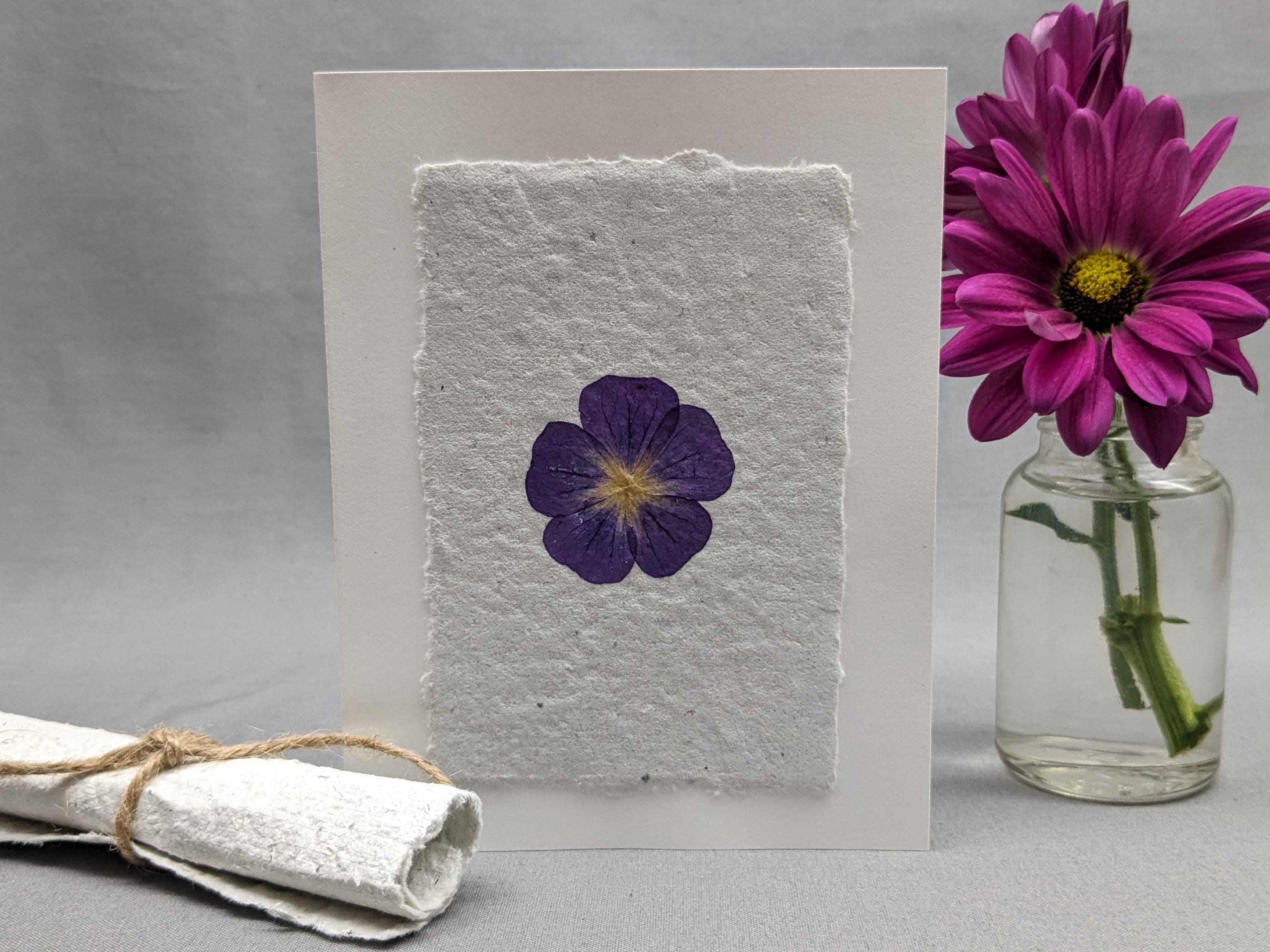 Real Pressed Flower Note Cards With Handmade Paper - Random Design ...