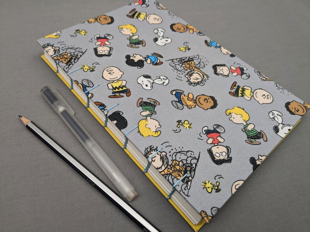 Peanuts Handmade Journal, Hand Bound Sketchbook, Blank Notebook, Full ...