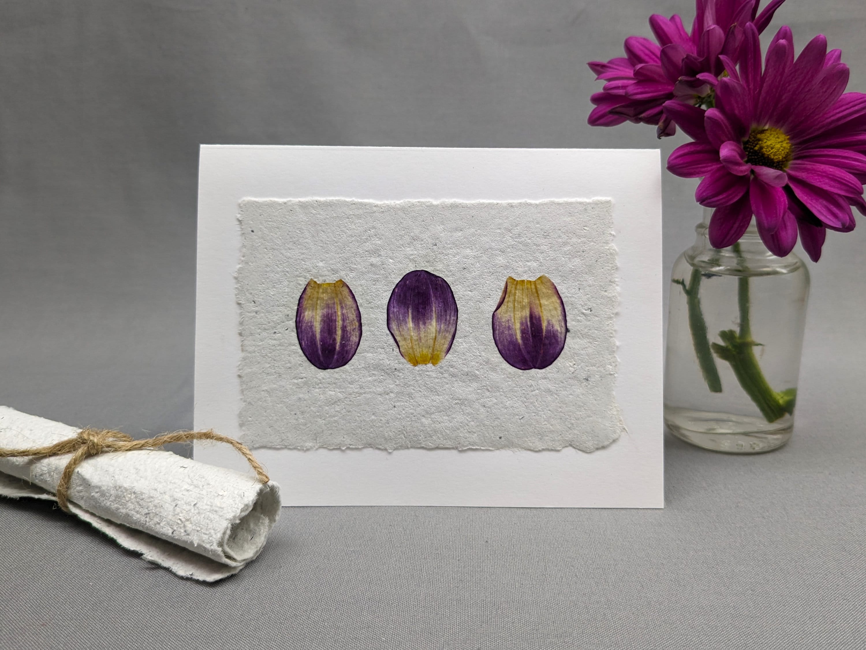 Real Pressed Flower Note Cards With Handmade Paper Random Design real-pressed-flower-note-cards-with-handmade-paper-random-design