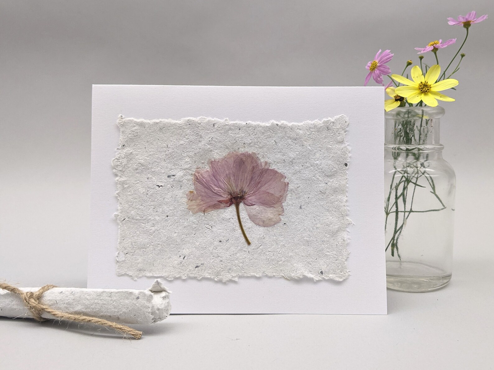 Real Pressed Flower Note Cards With Handmade Paper Random - Etsy