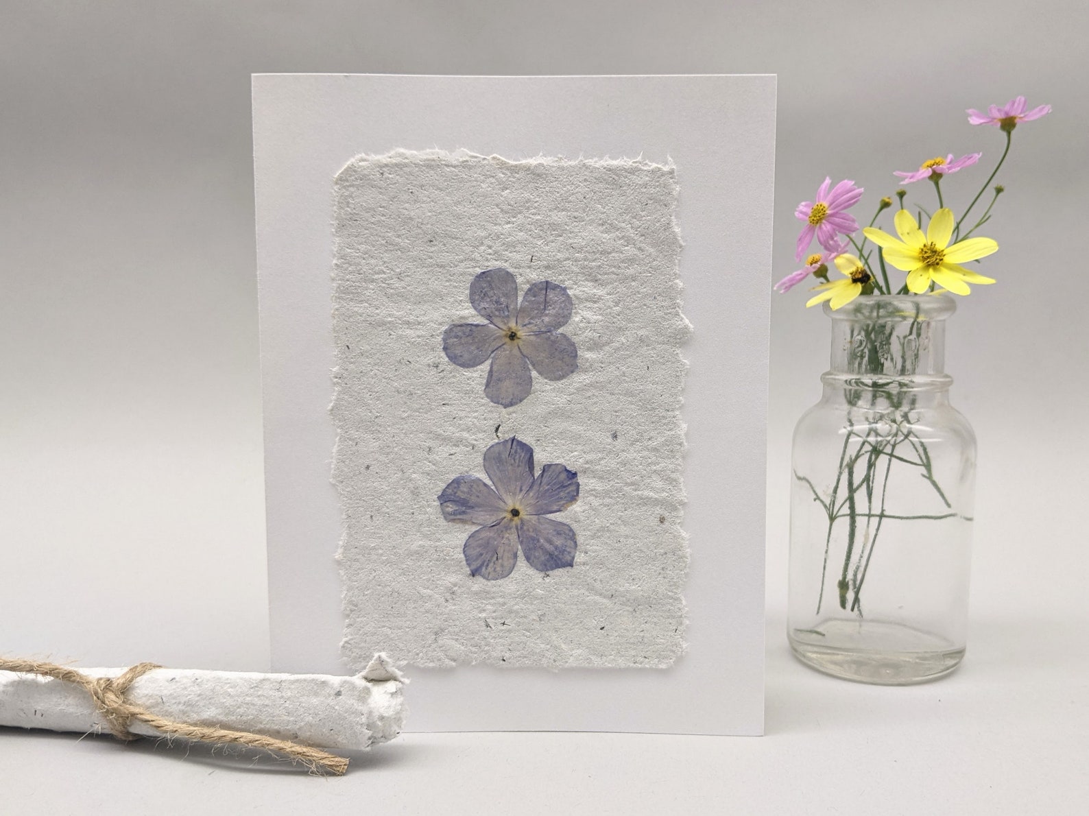 Real Pressed Flower Note Cards With Handmade Paper Random - Etsy