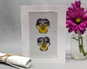 Pressed Flower Cards Handmade Paper With Dried Flower Petals Set of 5 ...