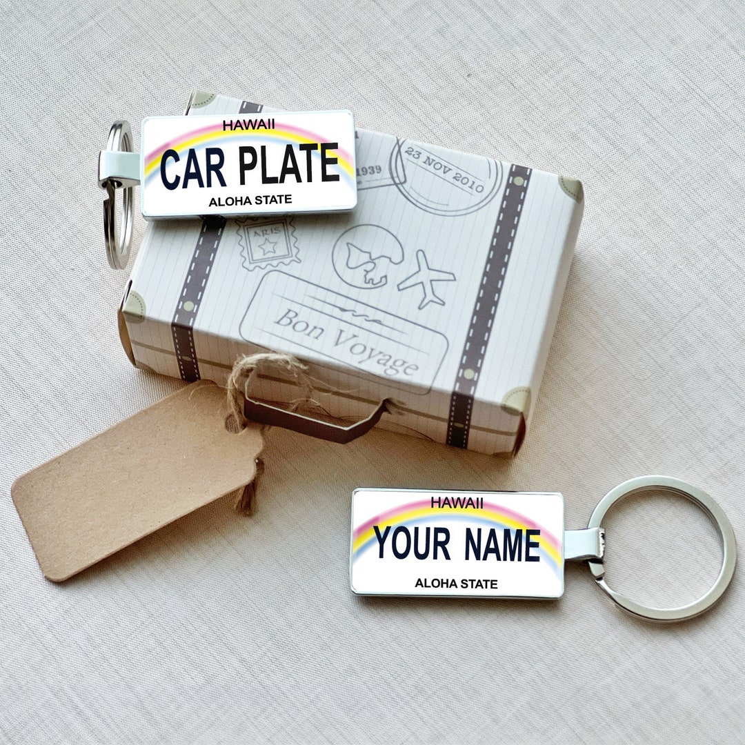 Hawaii Mini Car Plate Keychain Unique and Personalized Gift, Handmade ...