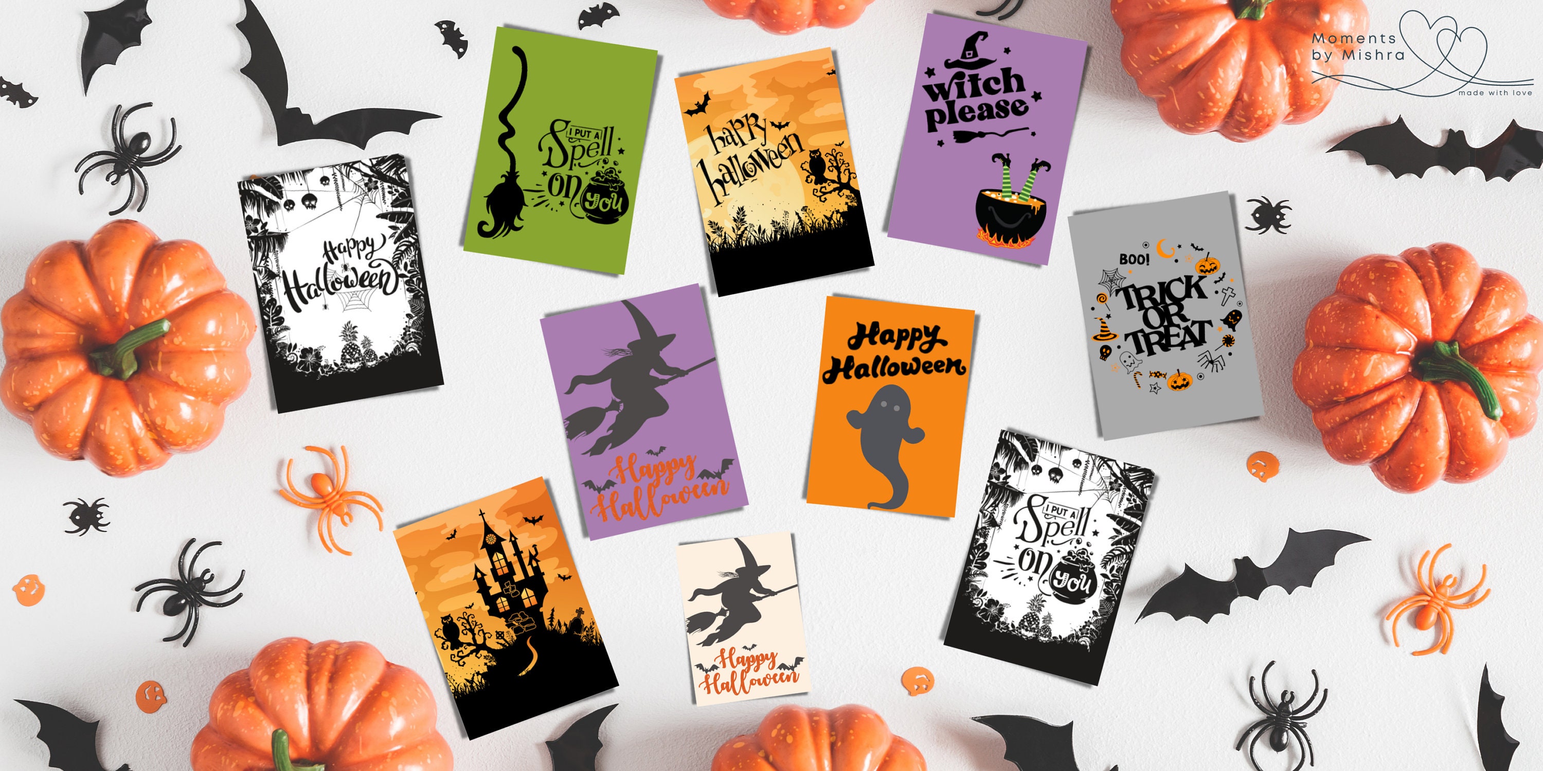 Halloween Cards Printable Instant Download of 28 Witches and - Etsy