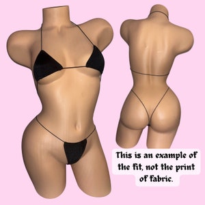 Microkini With Bows- Exotic Dancewear, Stripper Outfit, Micro Bikini - Etsy