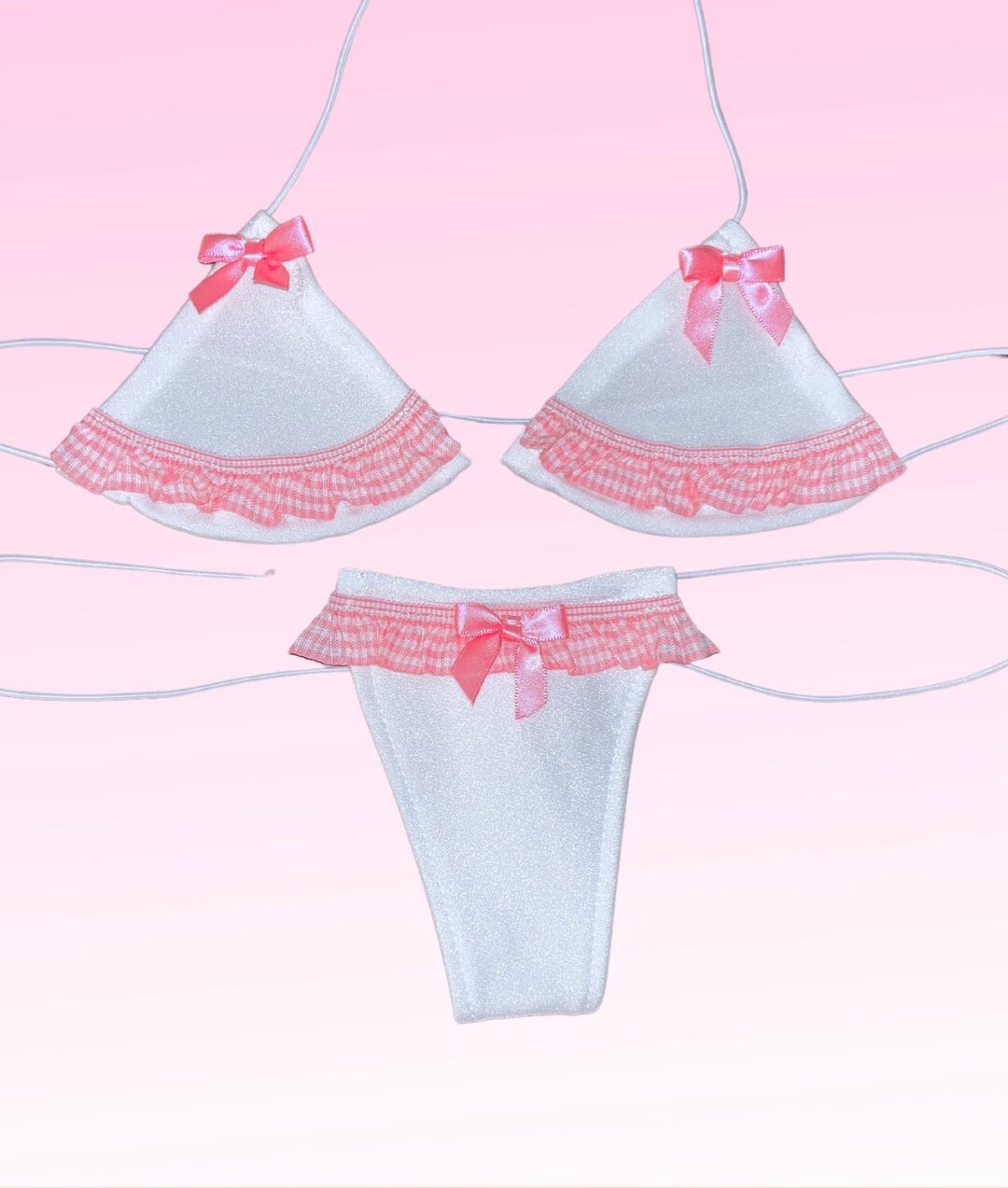 Microkini With Ginglam Ruffles & Bows - Etsy