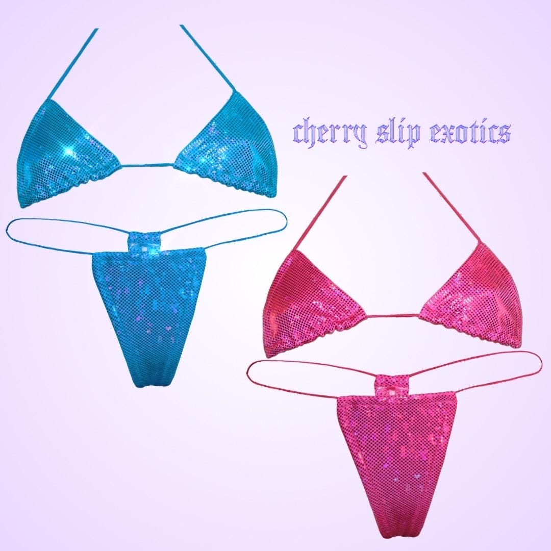 Holographic Microkini Exotic Dancewear, Stripper Outfit, Micro Bikini - Etsy