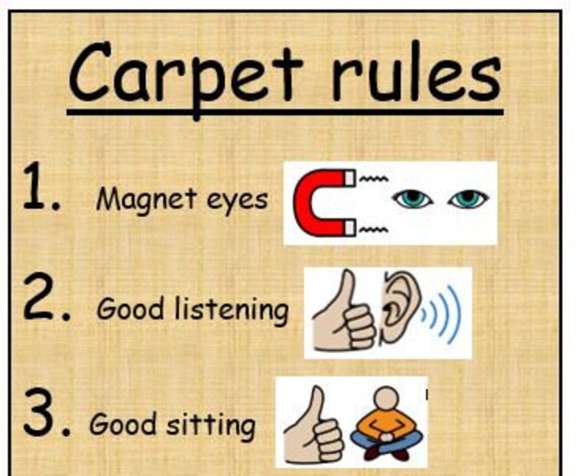 Classroom Carpet Rules With Widgits - Etsy