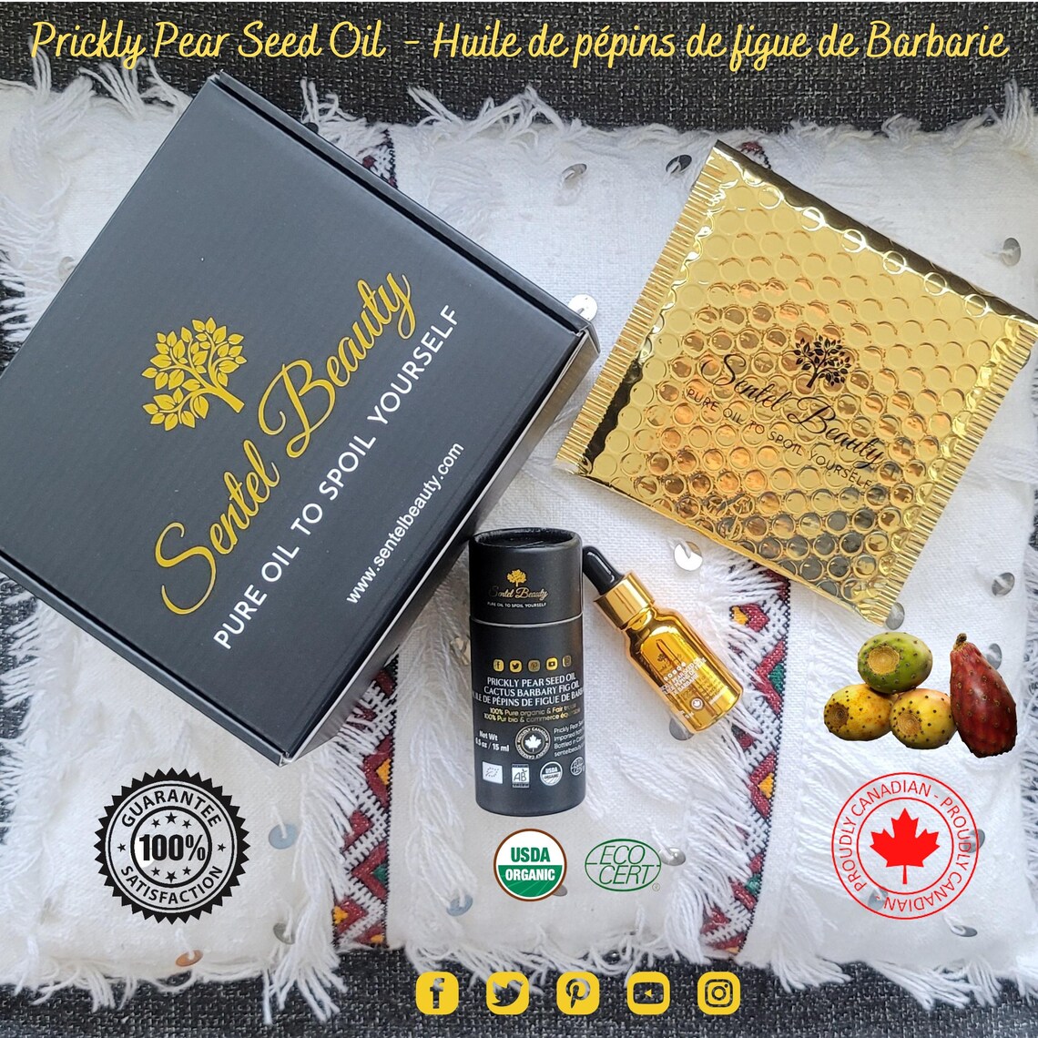 Moroccan Organic Prickly Pear Seeds Oil 15ml - Anti-aging Facial Night ...