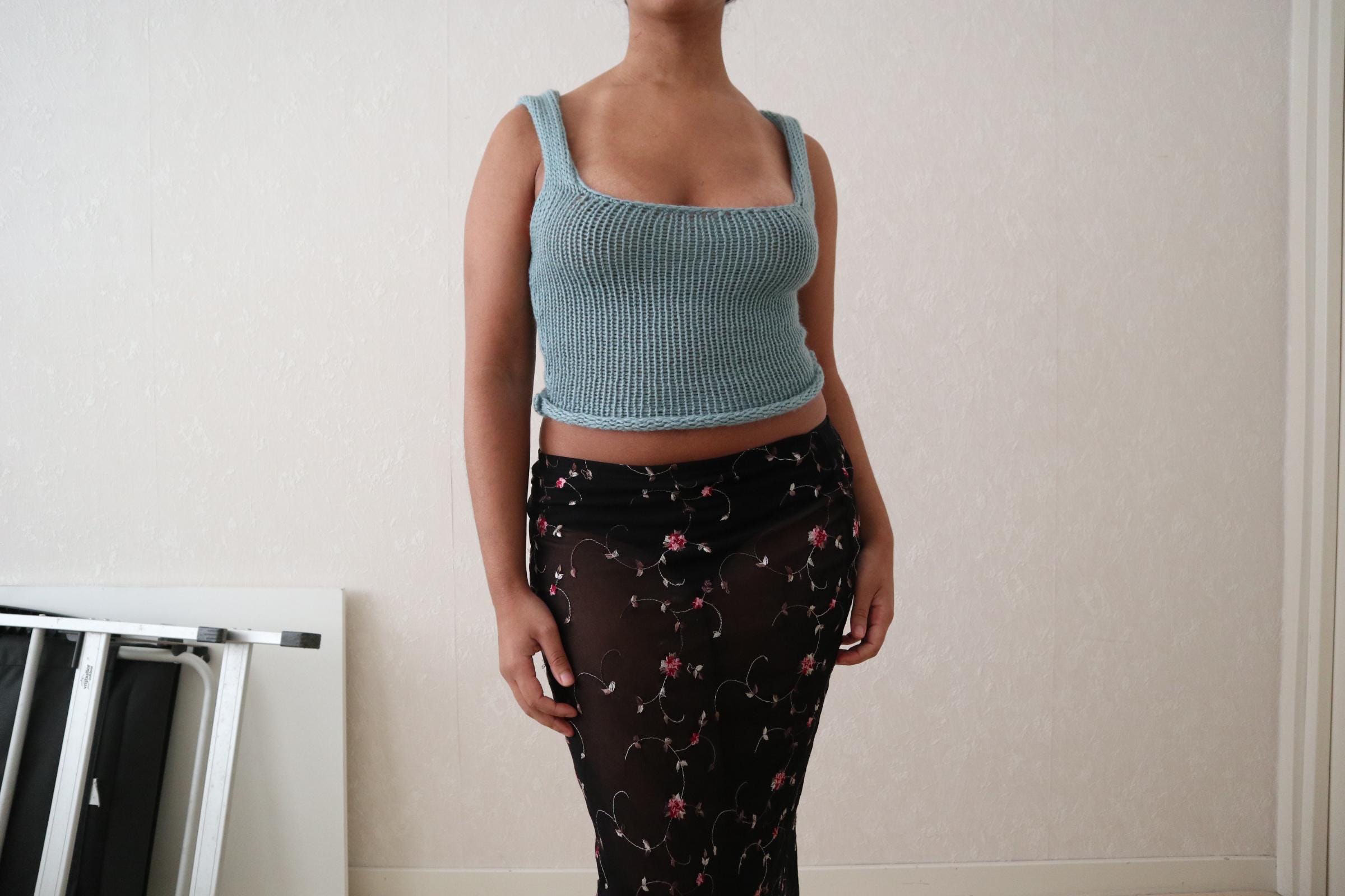 Basic Square Neck Tank Top and Long Sleeve Knitting Pattern for Sentro ...
