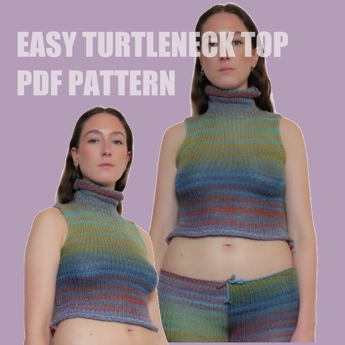 Basic Turtleneck Tank Top Knitting Pattern for Sentro Circular Knitting ...
