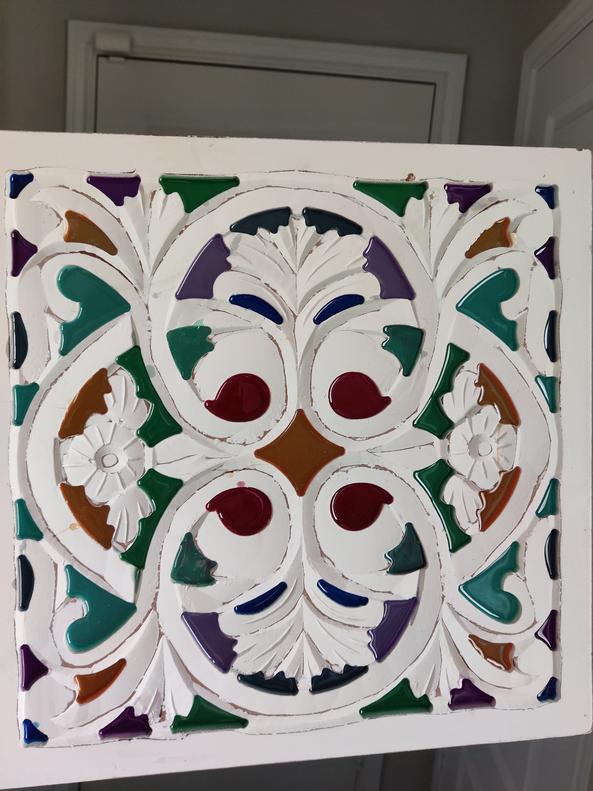 Resin Wall Panel 'stained Glass' Multicolor Wood Window Sun Caster - Etsy