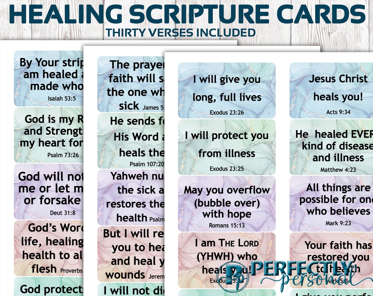 PRINTABLE Healing Scripture Verse Cards Healing Bible Verse Promises ...