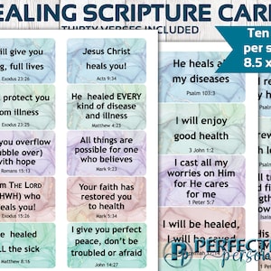 PRINTABLE Healing Scripture Verse Cards Healing Bible Verse Promises ...