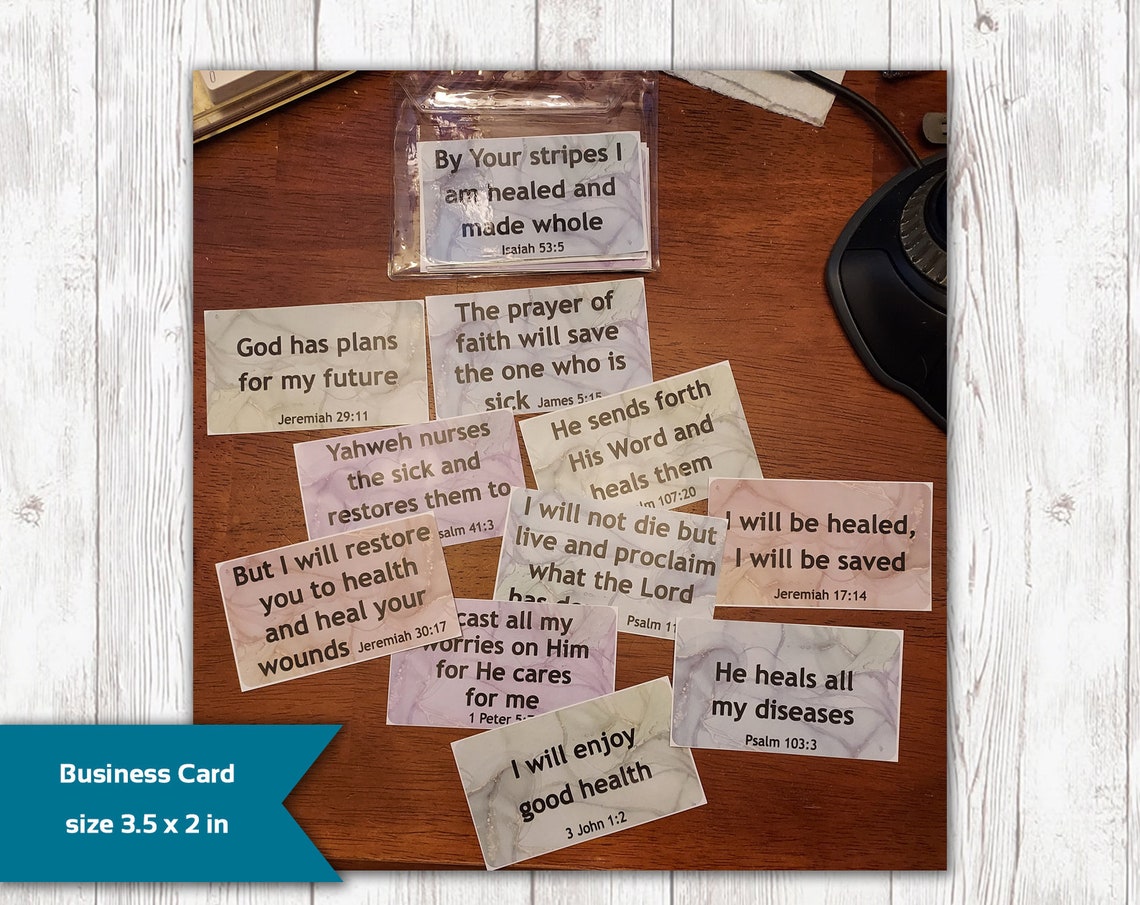 PRINTABLE Healing Scripture Verse Cards Healing Bible Verse Promises ...