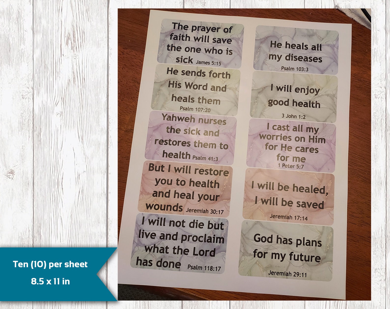 PRINTABLE Healing Scripture Verse Cards Healing Bible Verse Promises ...