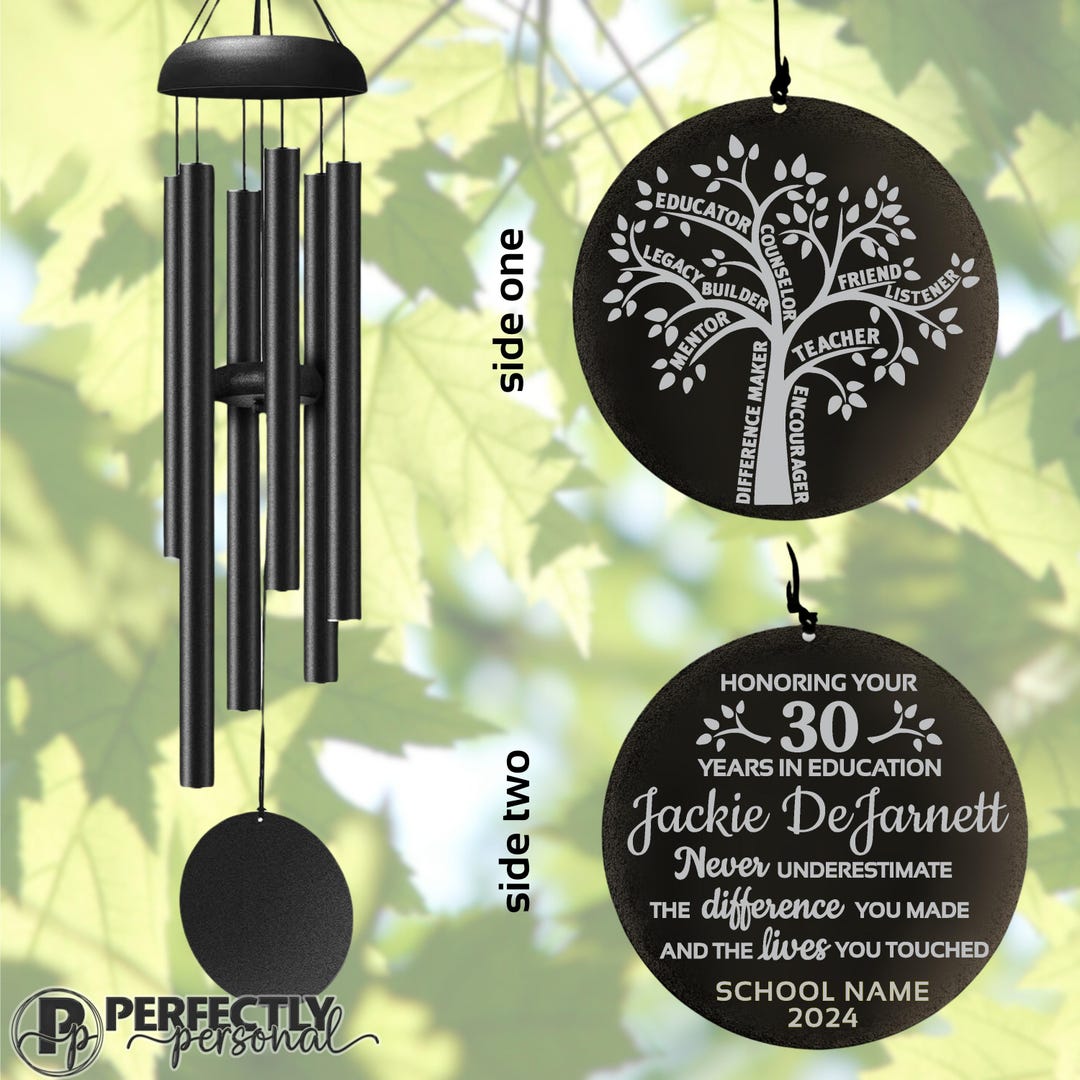 Retirement Wind Chime Personalized Gift Teacher Retirement Gift Wind ...
